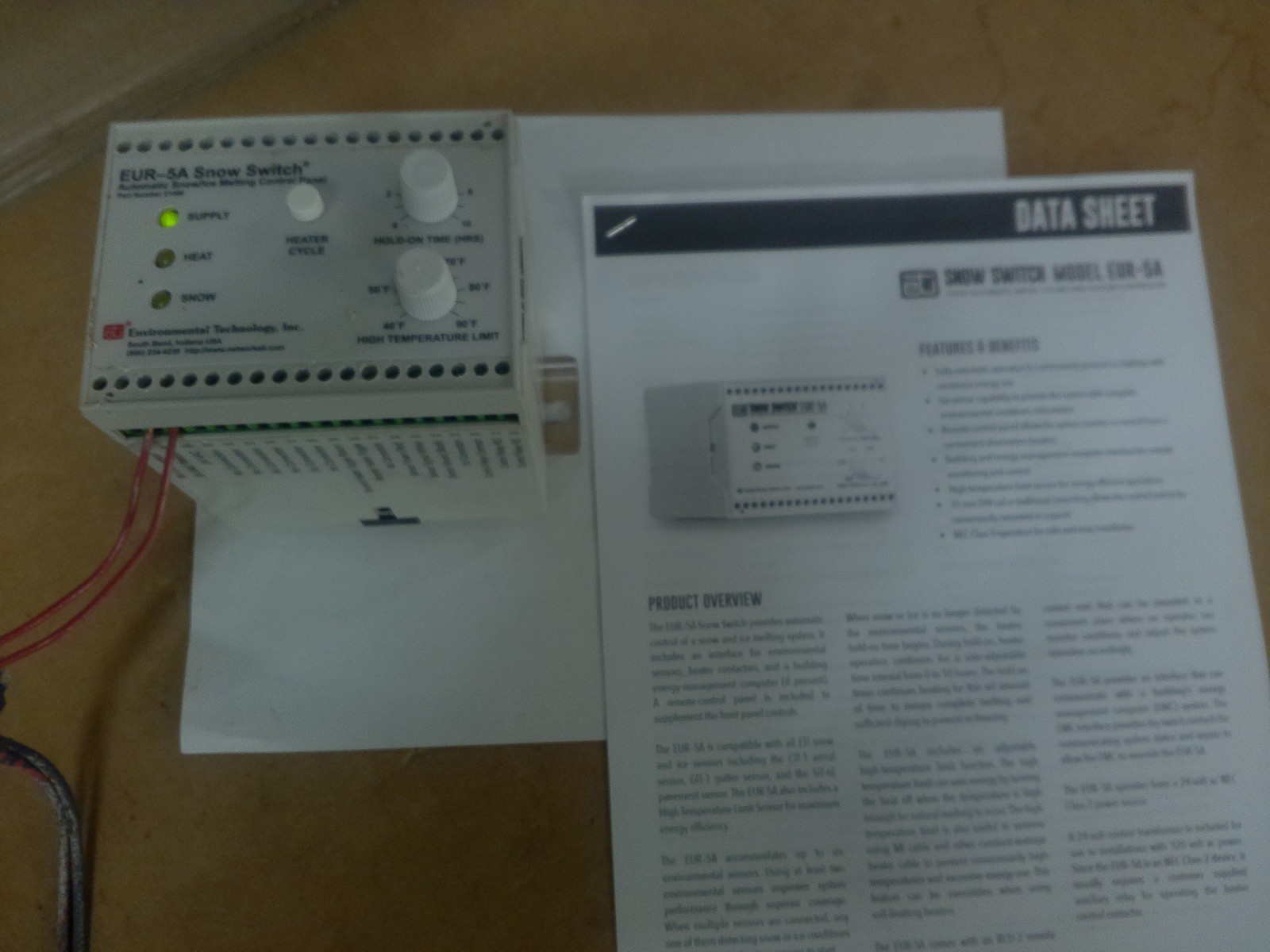 ENVIRONMENTAL TECH. EUR-5A SNOW SWITCH CONTROL MODULE P/N#21496 / 24VAC ...