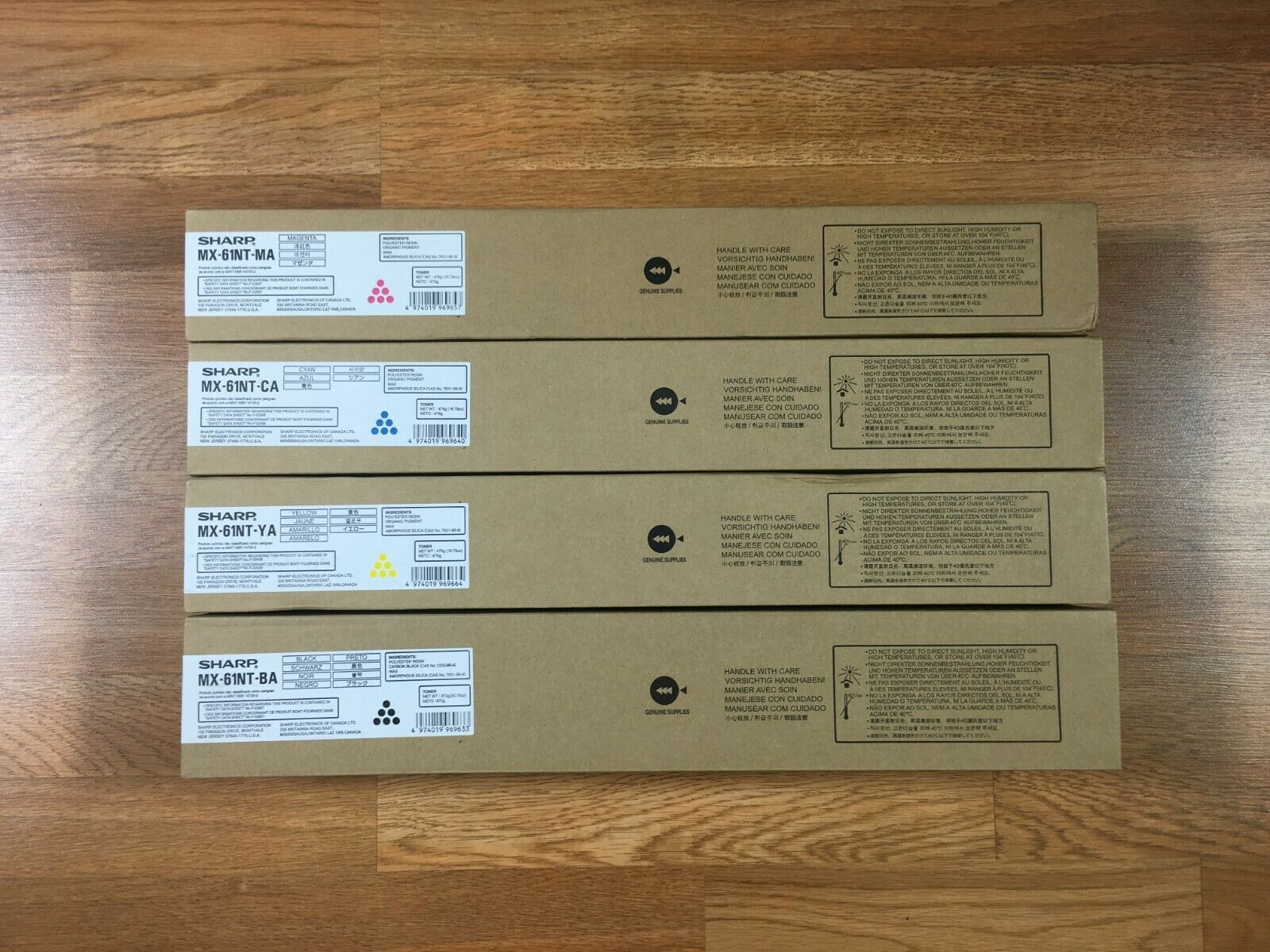 Genuine Sharp MX-61NT CMYK Toner Set For MX-2630N, MX-2651, MX-3050N ...