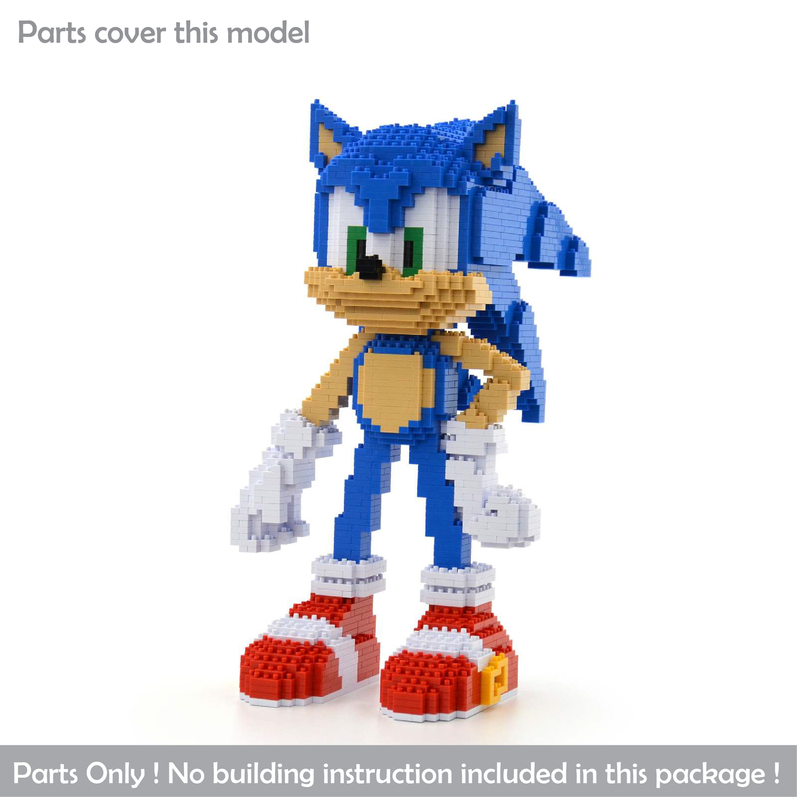 Sonic Boy Brick Sculpture (JEKCA Lego Brick) DIY Kit - Building Toys ...