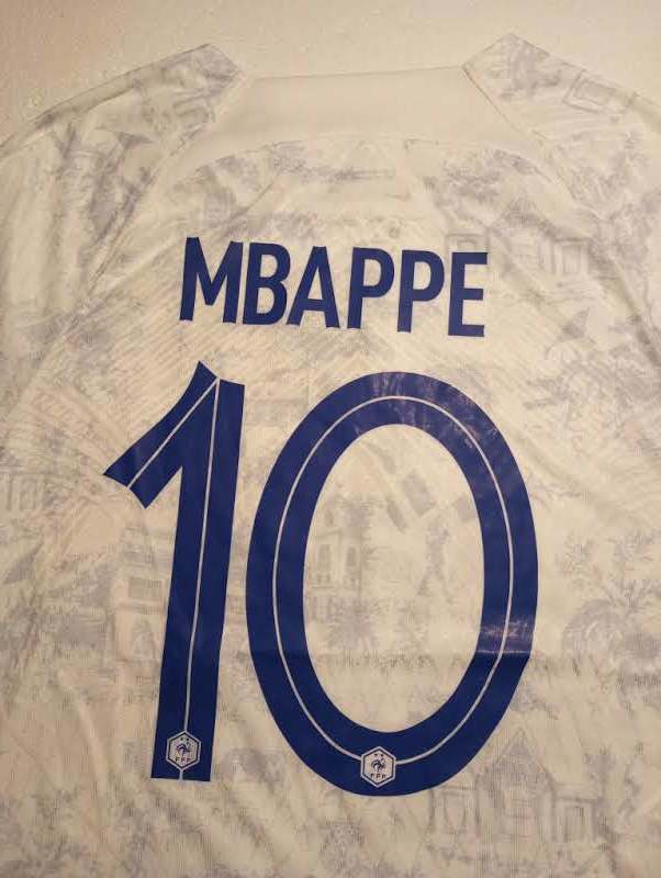 Kylian Mbappe France 2022 World Cup Qatar Match Slim White Away Soccer Jersey - Soccer-World Cup
