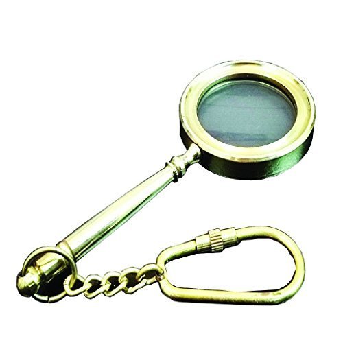 NAUTICALMART SET OF 10 BRASS MAGNIFYING GLASS KEY CHAIN COLLECTIBLE ...