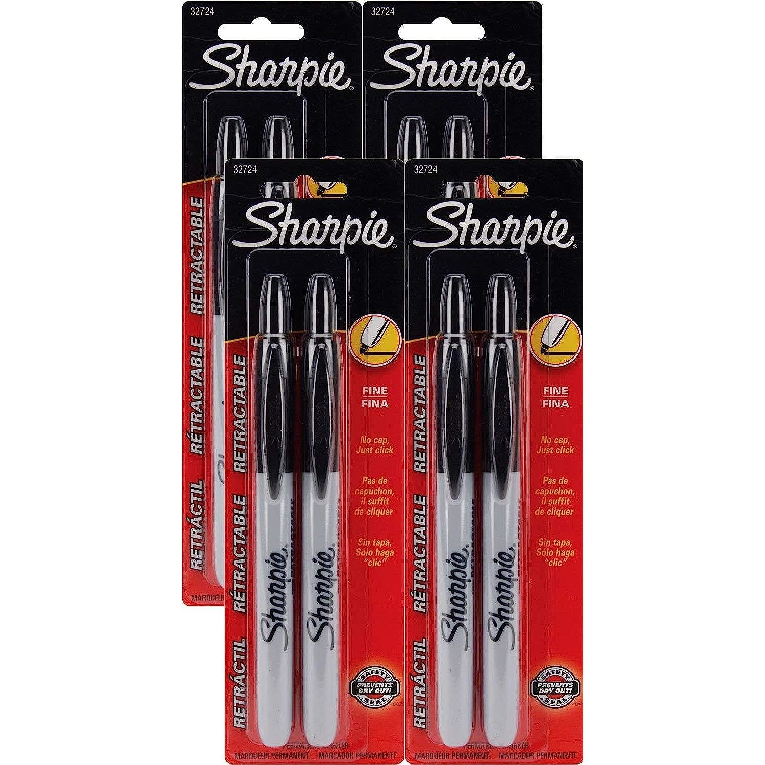 Sharpie Retractable Permanent Markers, Fine Bullet Tip, Black, 36-Pack ...