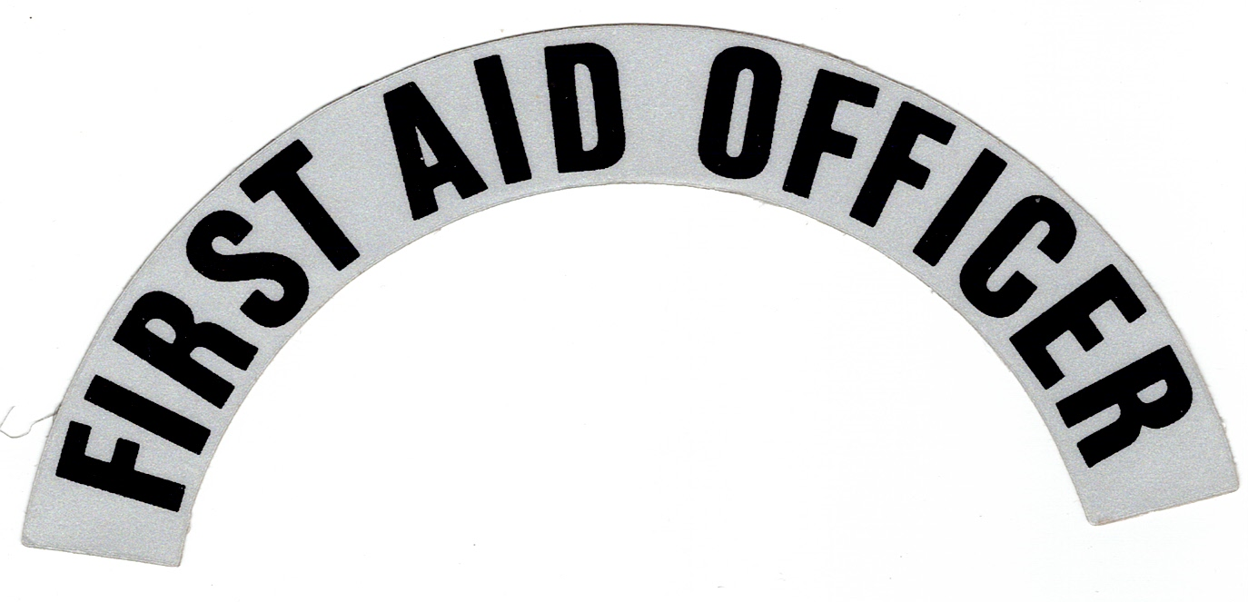FIRST AID OFFICER - Highly Reflective FIRE HELMET CRESCENT DECALS - A ...