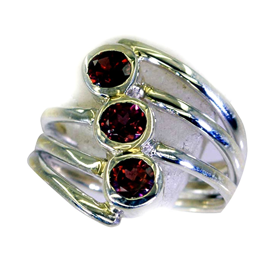 Genuine Garnet Birthstone Ring Sterling Silver Handmade Indian Jewelry ...
