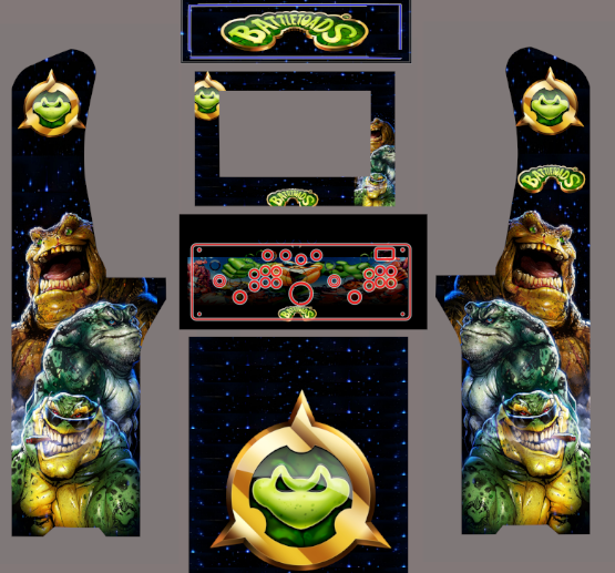 AtGames Legends Ultimate Battletoads Arcade Cabinet vinyl Art graphics ...
