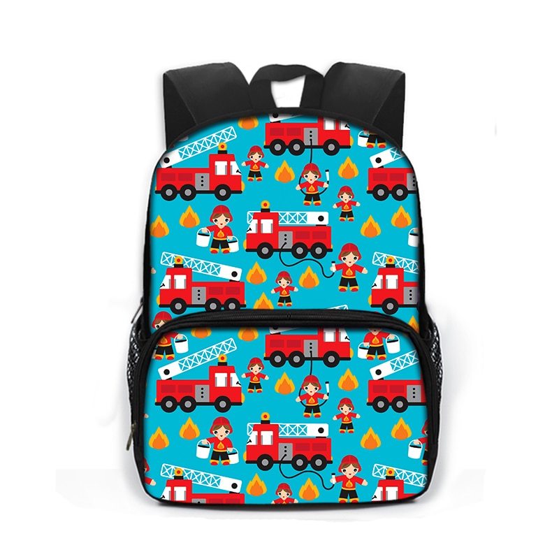 Firetruck Car Excavator Tractor Backpack for Boy Girl Rucksack Children ...
