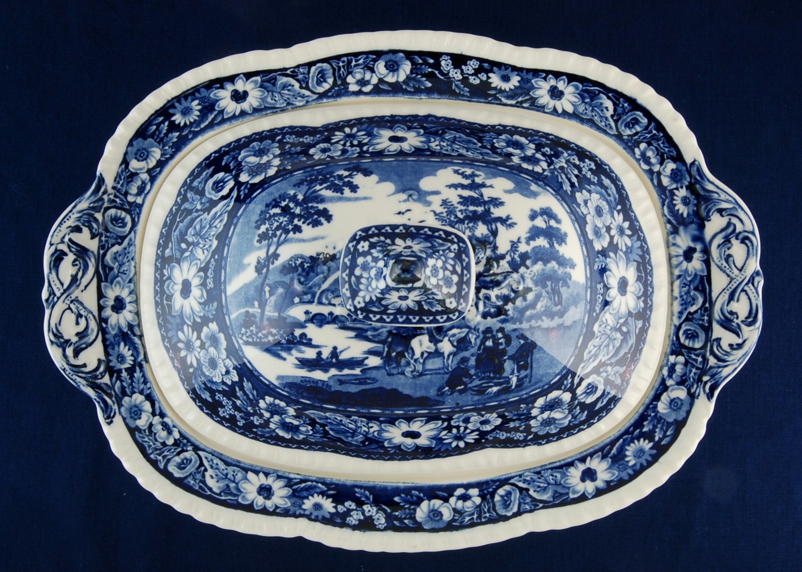 Royal Cauldon Native Blue & White Oval and 50 similar items