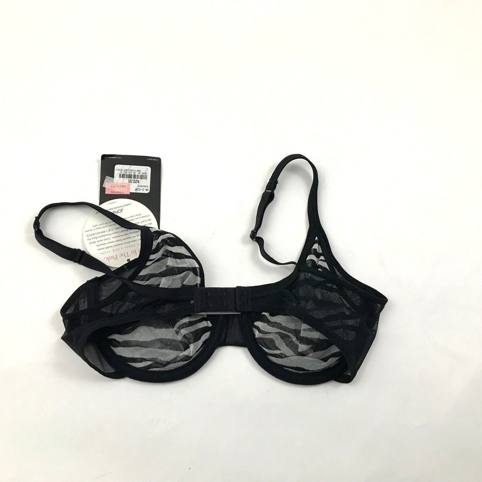 CAPTIVE 36C Bralette Zebra Lace Bra Size 36 C Cup Animal Print Sheer ...