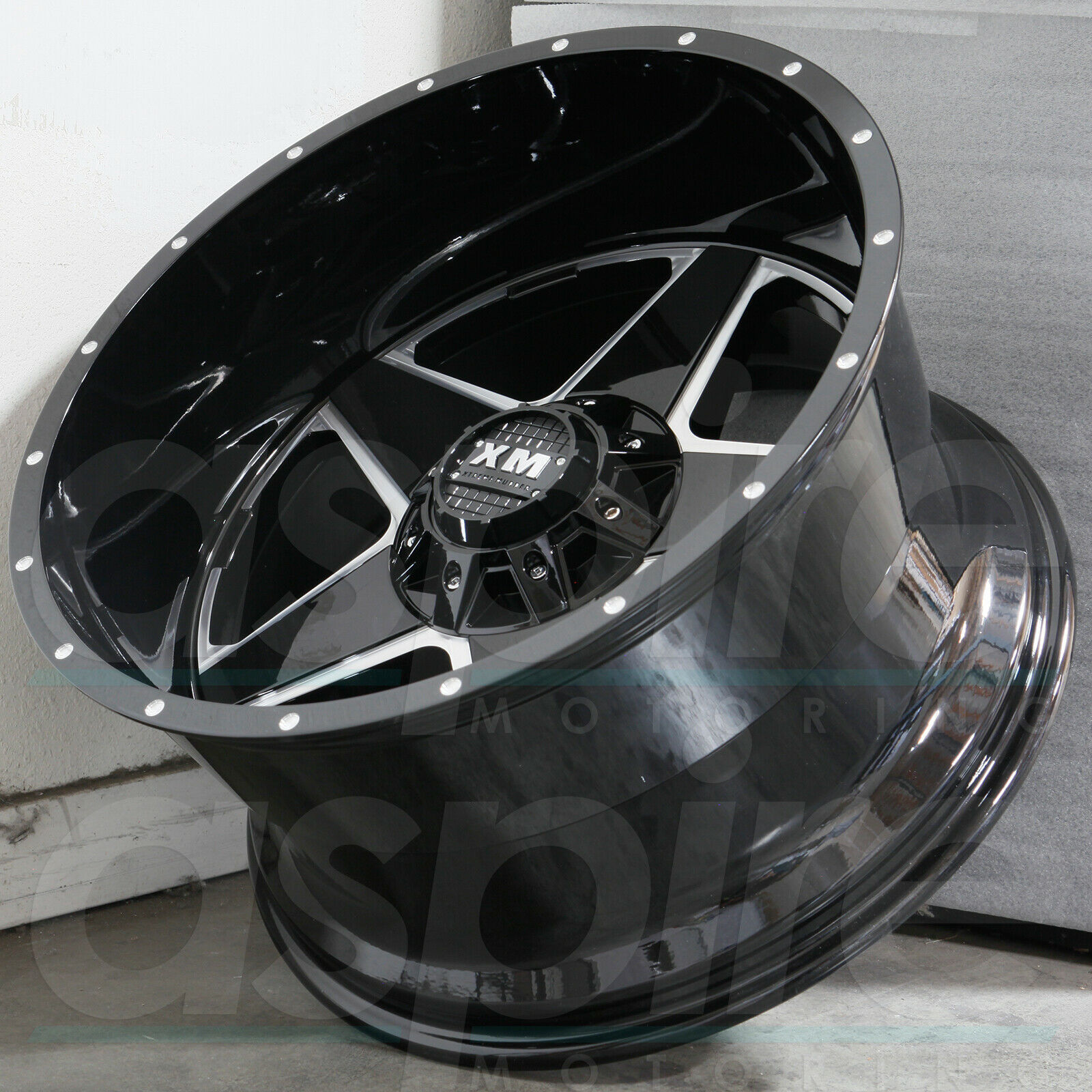 22x12 Xtreme Mudder Xm315 8x170 44 Gloss Black Milled Wheels Rims Set