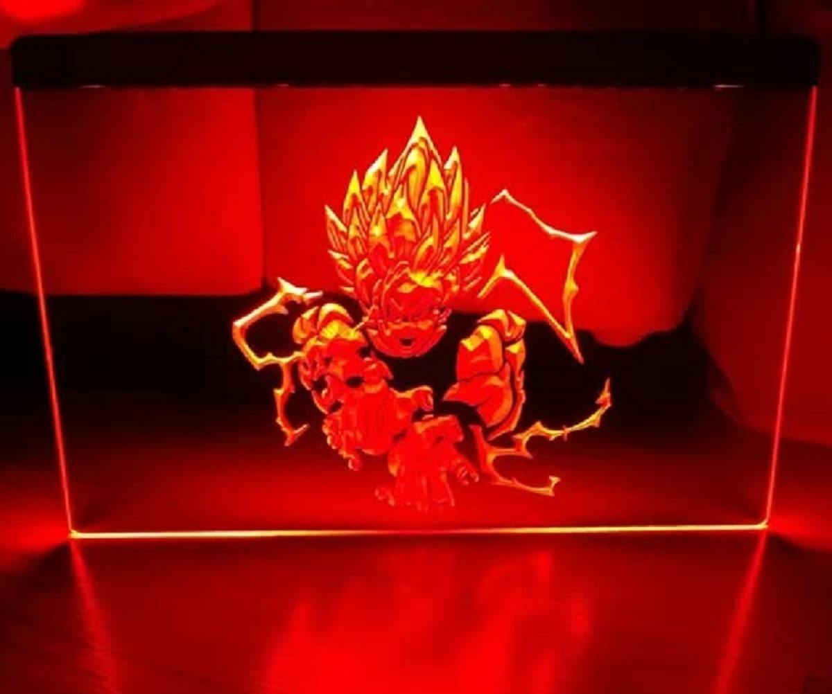 Goku Illuminated Led Neon Sign Home Decor, Room, Lights Décor Craft Art ...