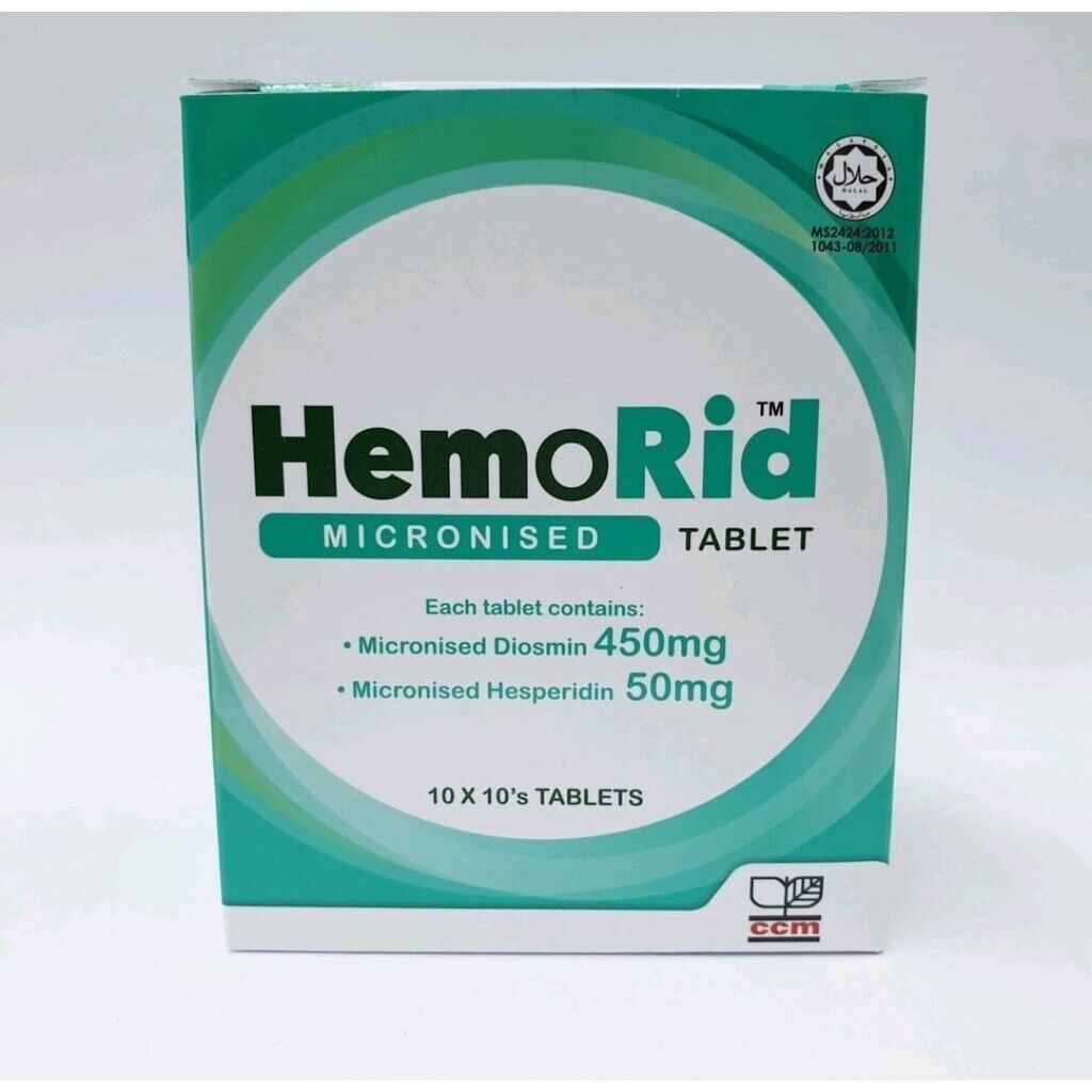 HEMORID Micronized Tablet 100 Tablets Treatment of Hemorrhoids/Piles ...