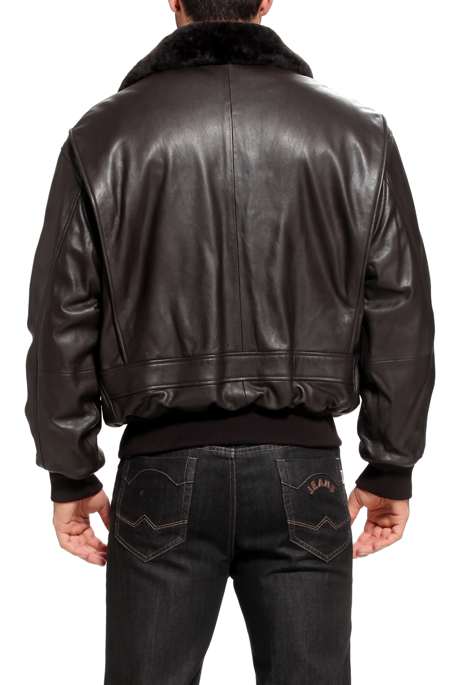New Men's Navy G-1 Goatskin Leather Flight Bomber Jacket 2019 - Men's ...