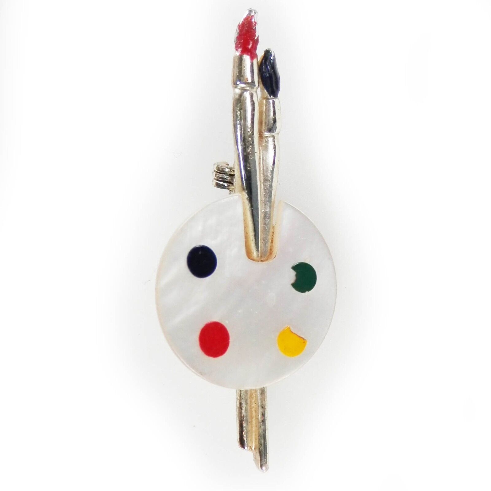Artist Paint Palette & Paint Brushes Pin Art Brooch Colors Art Teacher ...