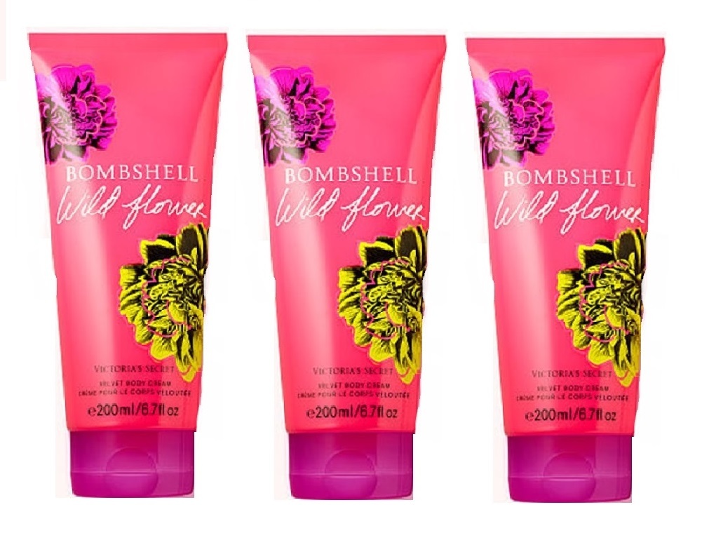Victoria's Secret Bombshell Wildflower Velvet Body Cream 6.7 oz x3 ...