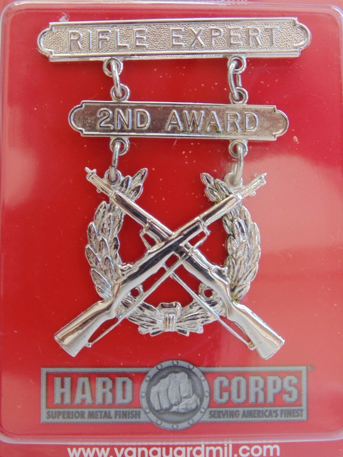 USMC US MARINE CORPS ALL RANKS RIFLE EXPERT SILVER BREAST BADGE 2ND ...
