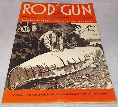 Rod and Gun in Canada August 1939 Tom Hall Cover - Magazines