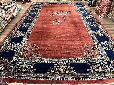 Large Oriental Rug 10x17 Open Field Red and Navy Blue Palace Sized ...