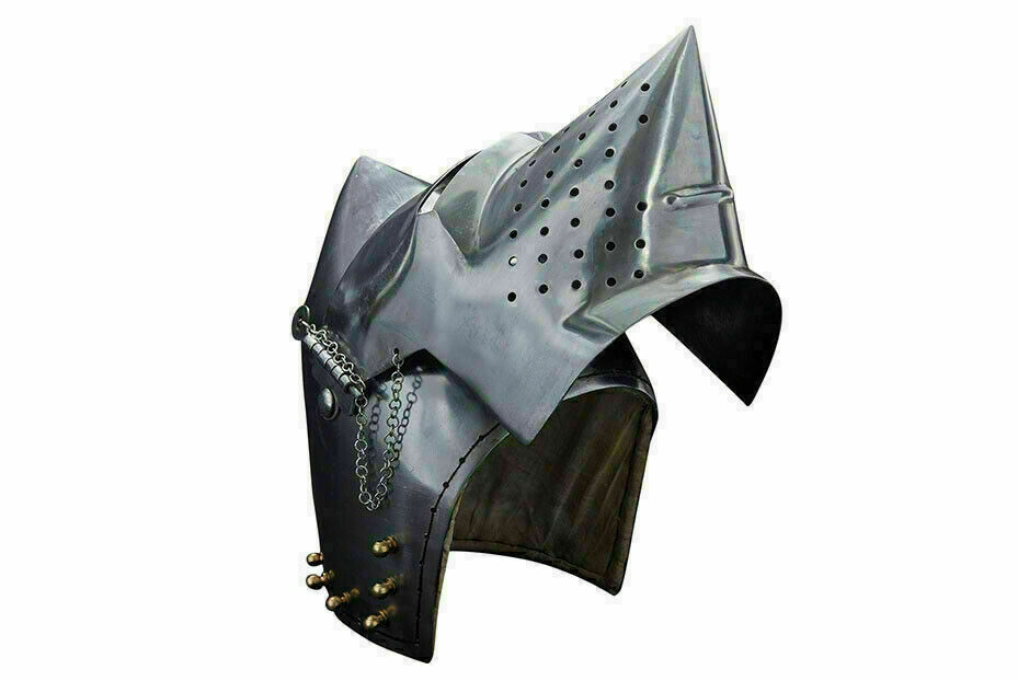 Medieval Knight Hounskull Helmet 18 gauge Klappvisor Battle Larp Sca ...