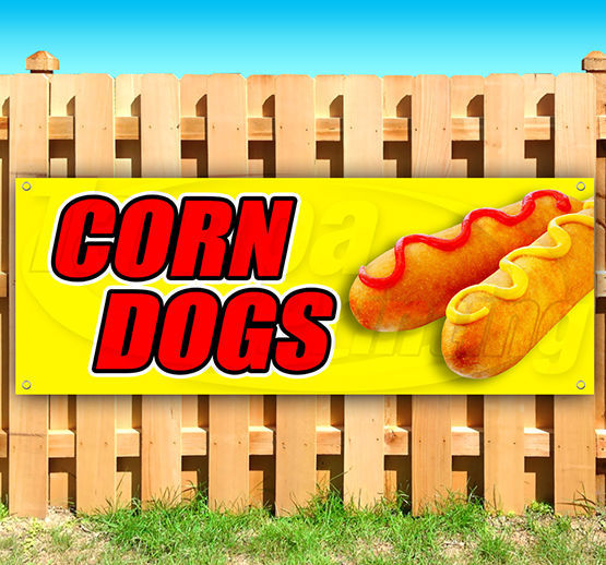 CORN DOGS Advertising Vinyl Banner Flag Sign Many Sizes USA - Business ...