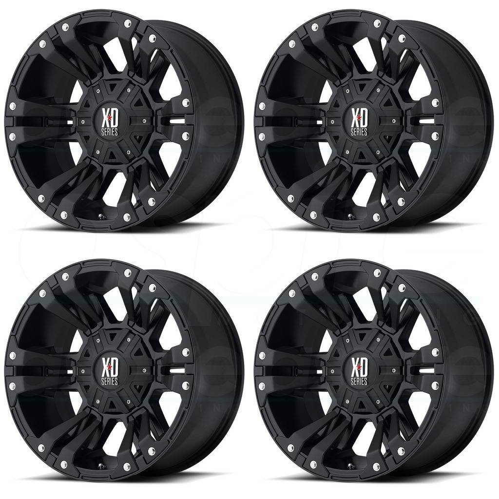 18x9 XD XD822 Monster 5x5.5/5x150 18 Black Accent Wheels Rims Set(4 ...