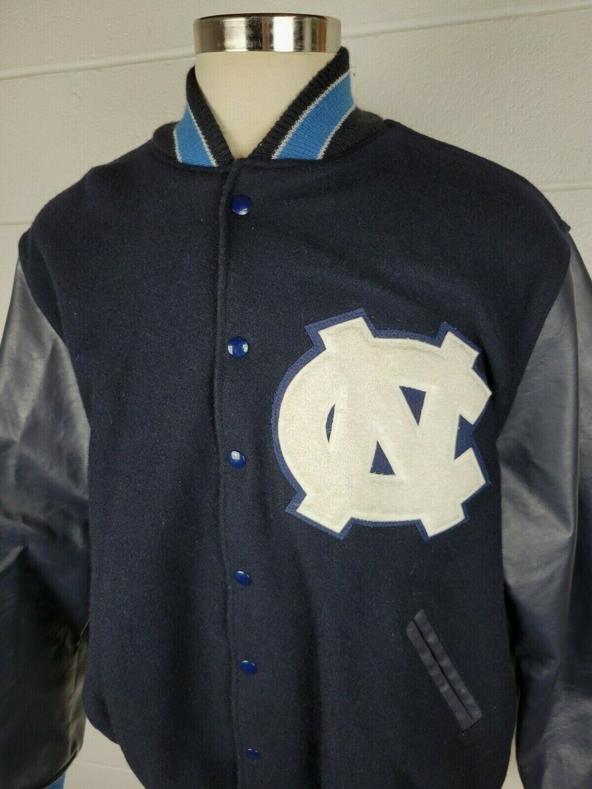 Neff University of North Carolina UNC Wool Leather Varsity Letterman ...