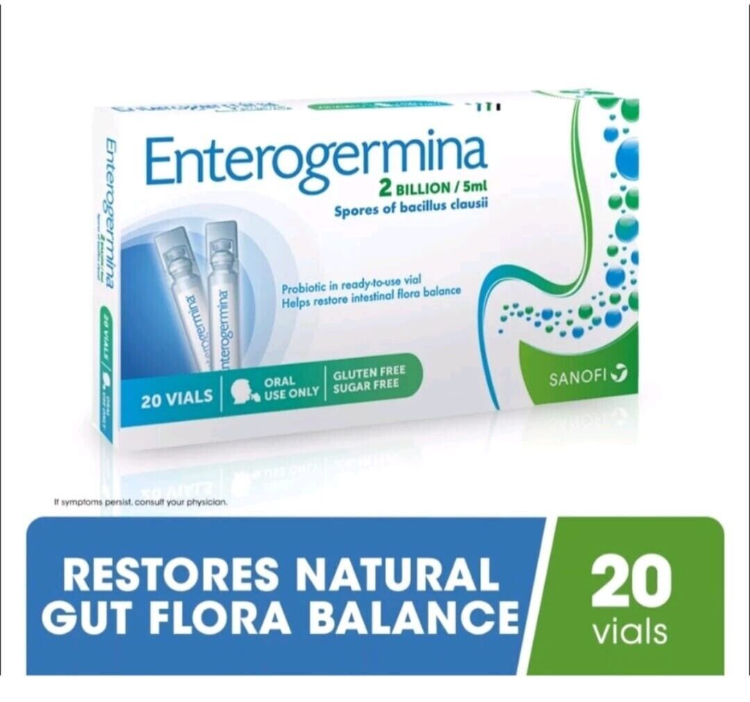 Enterogermina Bacillus Clausii Probiotic 2 Billion CFU/5mL (20 Vials ...
