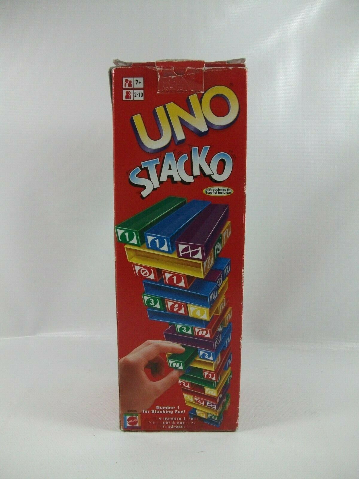 UNO Stacko Tabletop Block Building Board Game Complete Mattel 2002 ...