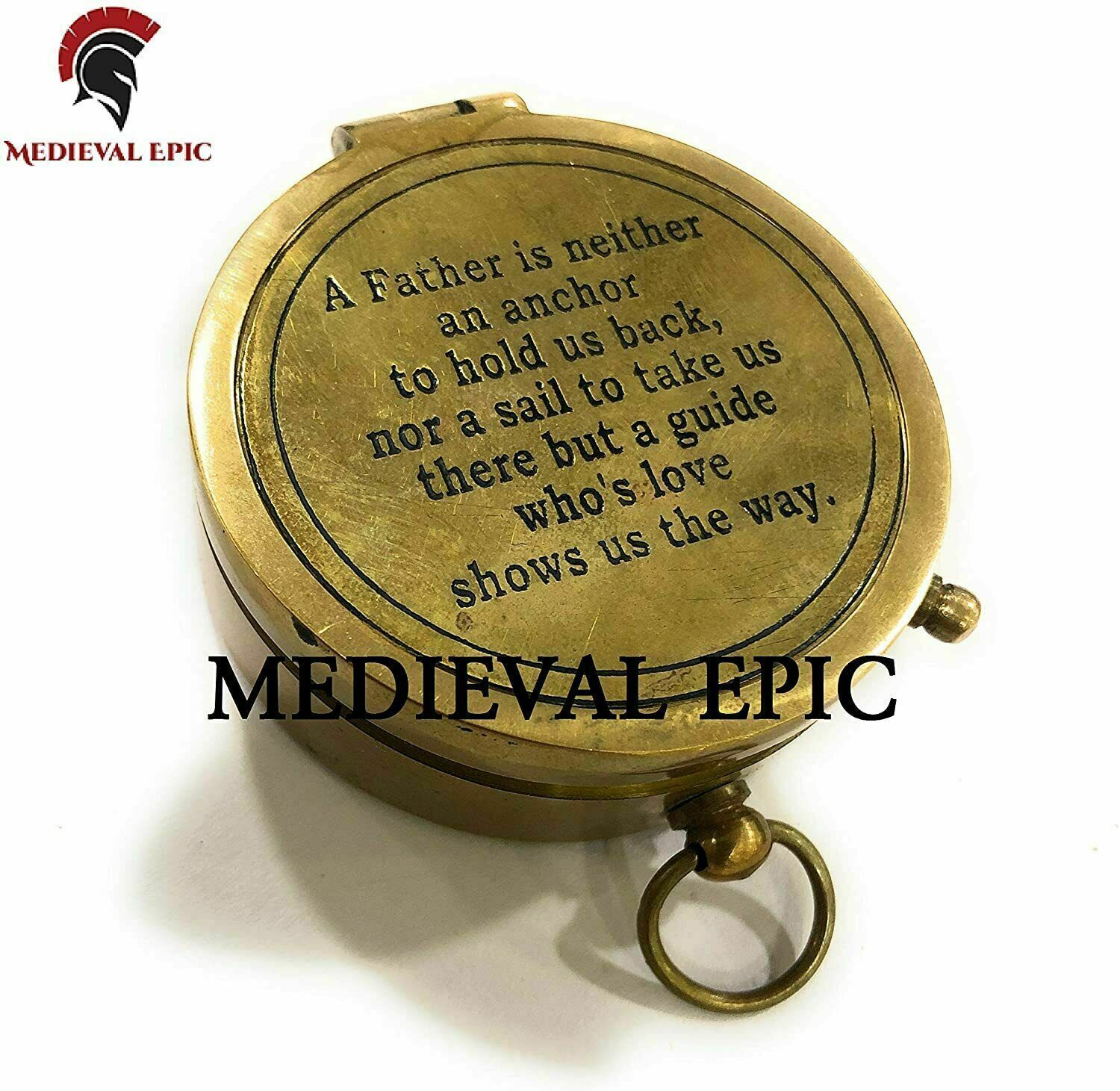 Medieval Epic Replica Antique Marine Brass Pocket Poem Compass with ...