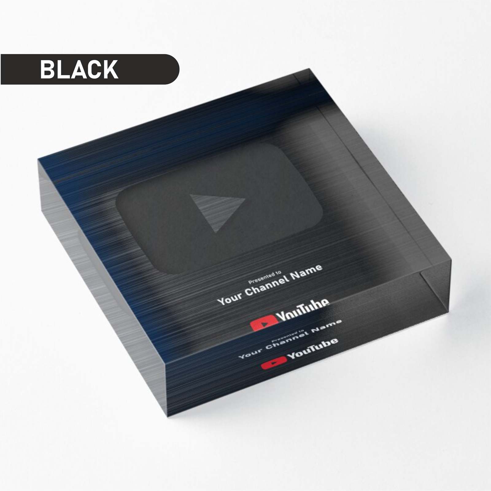 YouTube Award Plaque with the Black Play Button for your YouTube ...