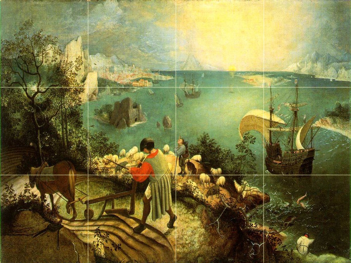 Landscape with the Fall of Icarus by Pieter Brueghel the Elder Tile ...