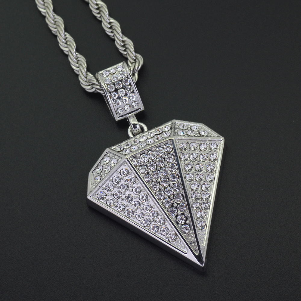 Hip Hop Iced Out Quavo Chain Rhinestone Pendent Necklace Bling Rapper ...