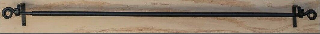 LARGE WROUGHT IRON CURTAIN ROD - Adjustable with Scrolls Amish ...