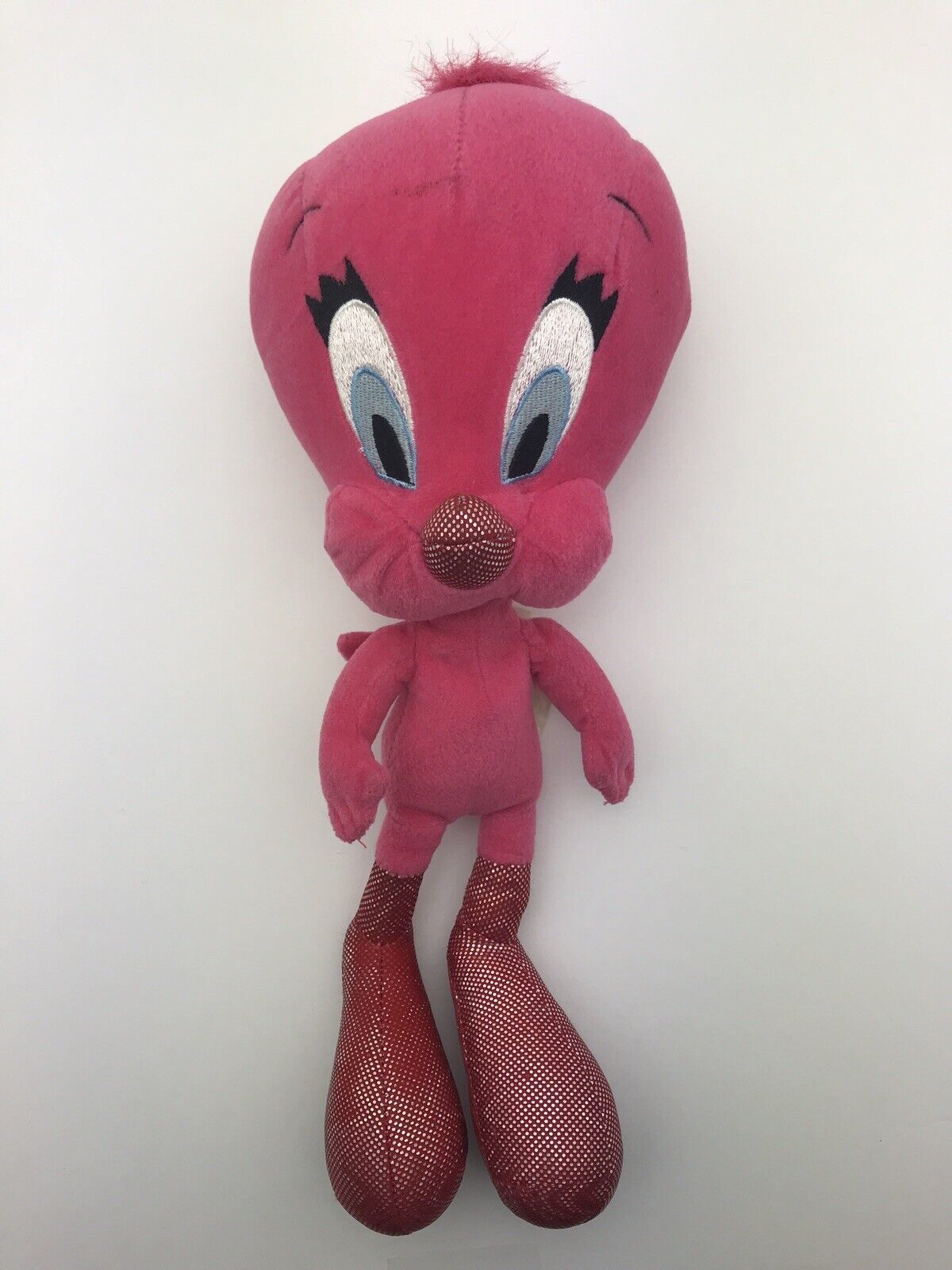 Plush Pink TWEETY BIRD Warner Brothers Looney Tunes Shiny Beak Legs 12 ...