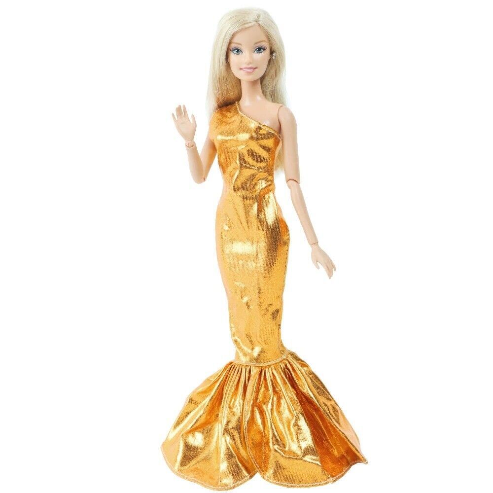Shiny Fishtail Dress For Barbie Doll Evening Party Outfit Long Gown ...