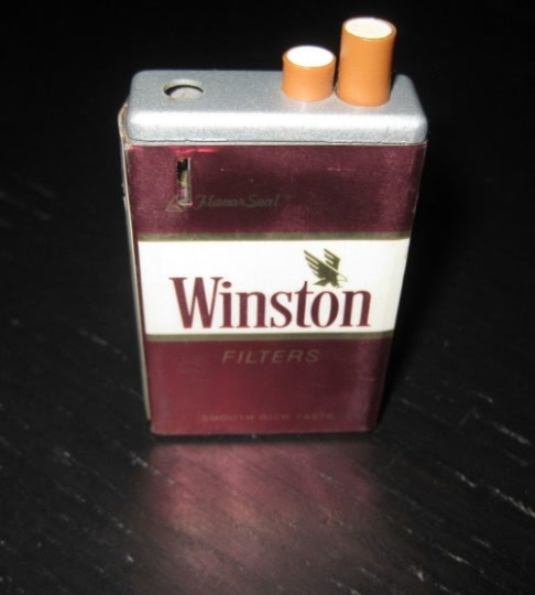 Vintage Novelty WINSTON FILTERS CIGARETTES Mini Pack Push Button ...