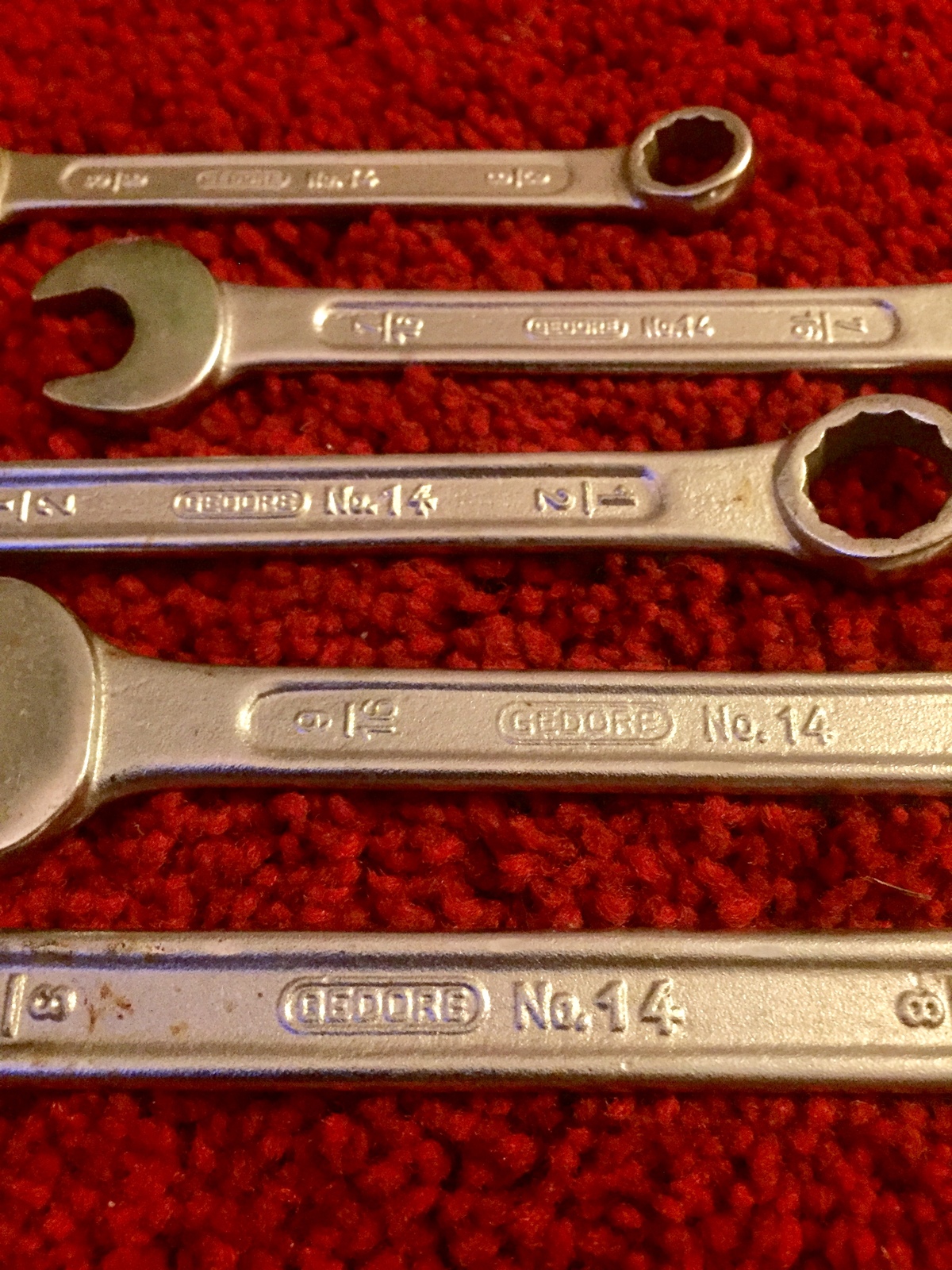 Vintage Gedore NO14 5 pc wrench set - like new - Wrench Sets