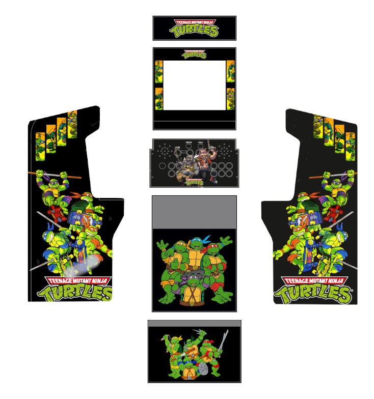 Arcade1up Legacy,Arcade 1up TMNT Black arcade design Artwork Vinyl ...