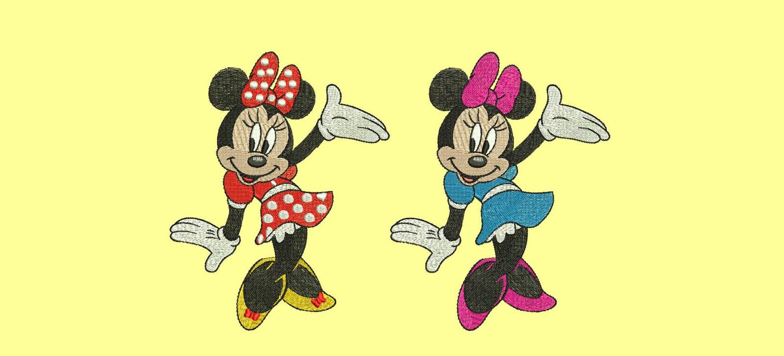 2 designs Minnie Mouse Digitized filled embroidery designs Digital ...