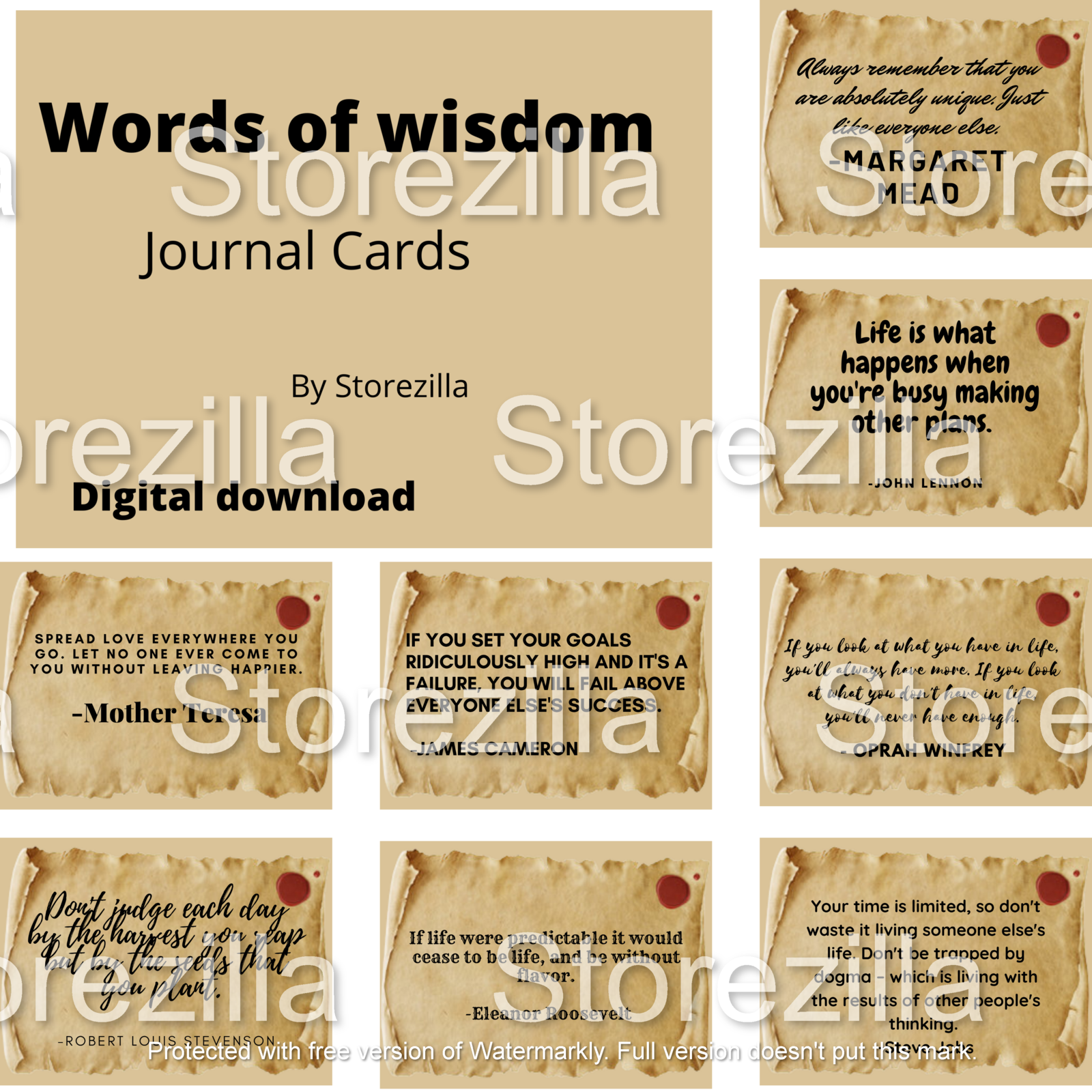 Words of Wisdom Journal Cards - Printable Words, Journal Prompts ...