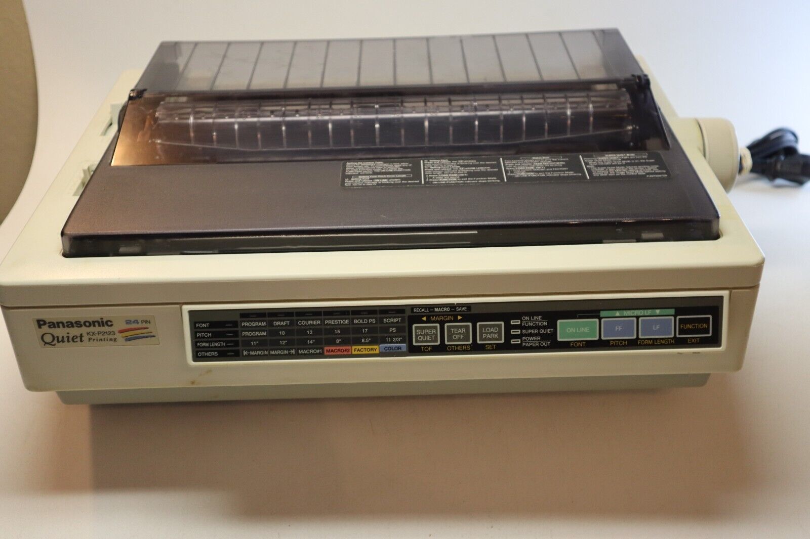 Panasonic KX-P2123 24-Pin Parallel Port Color Impact Dot Matrix Printer ...