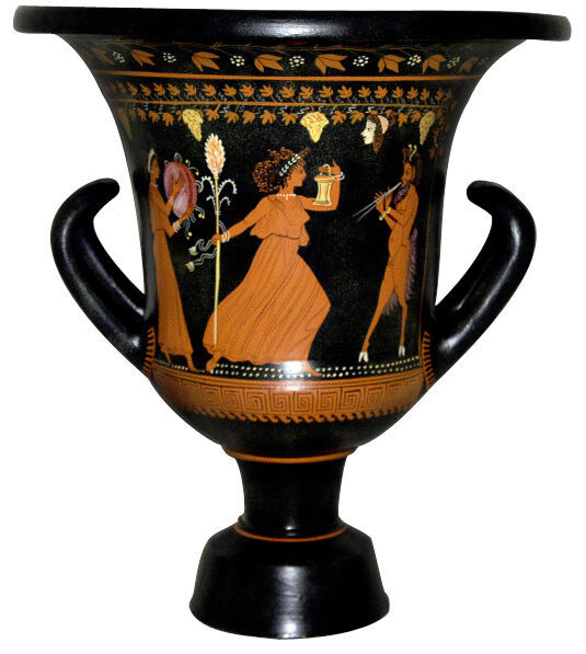 Pan and Maenad Ancient Greek Apulian Kalyx Krater Vase Replica ...