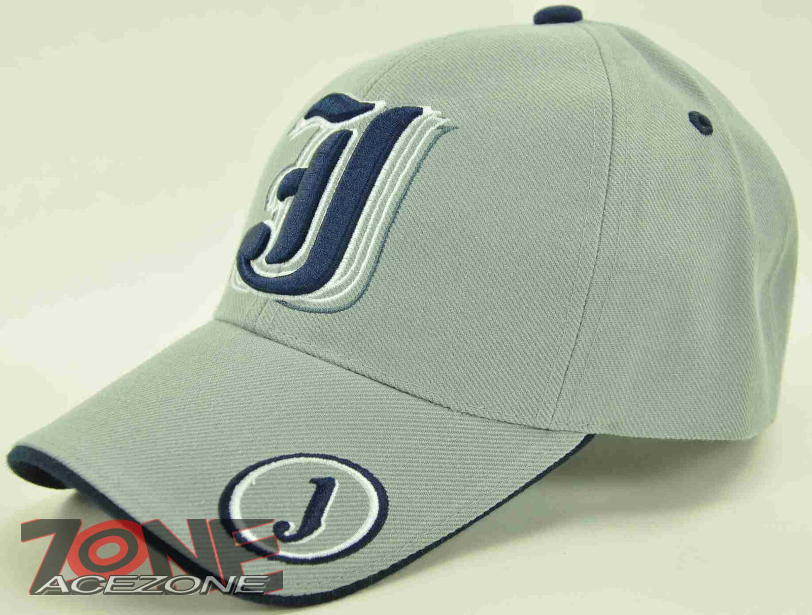 NEW! MONOGRAM LETTER J CAP HAT N1 GRAY - Men's Hats