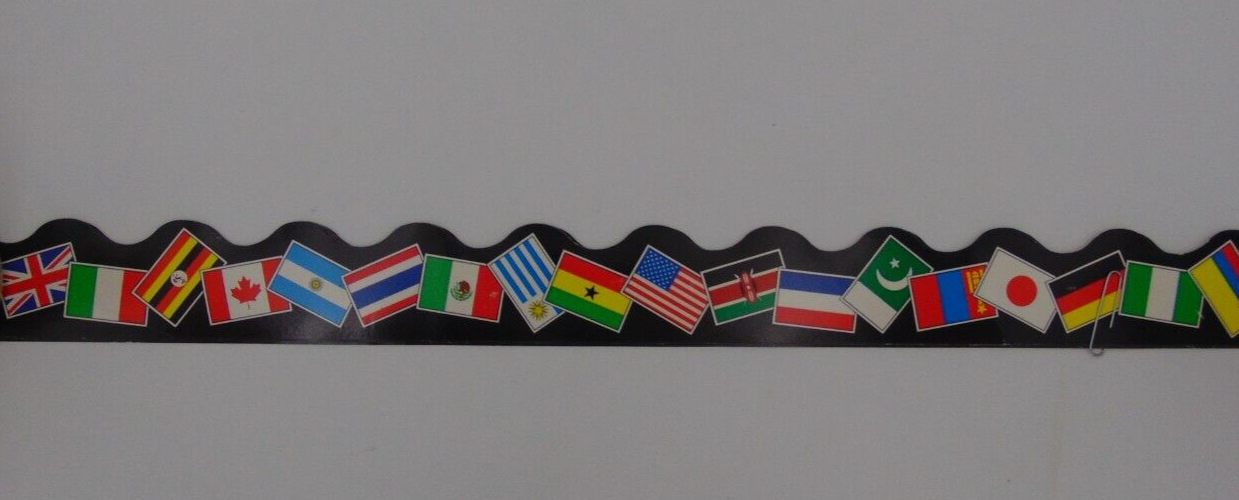World Flags Bulletin Board Border 12.5 feet Classroom Decoration ...