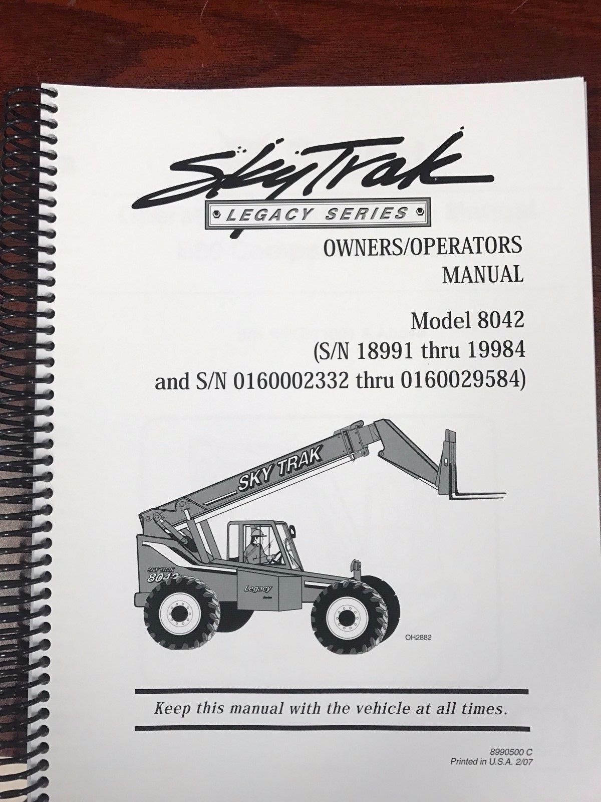 Skytrak Legacy Series Owners Operators Manual Model 8042 Book - Other