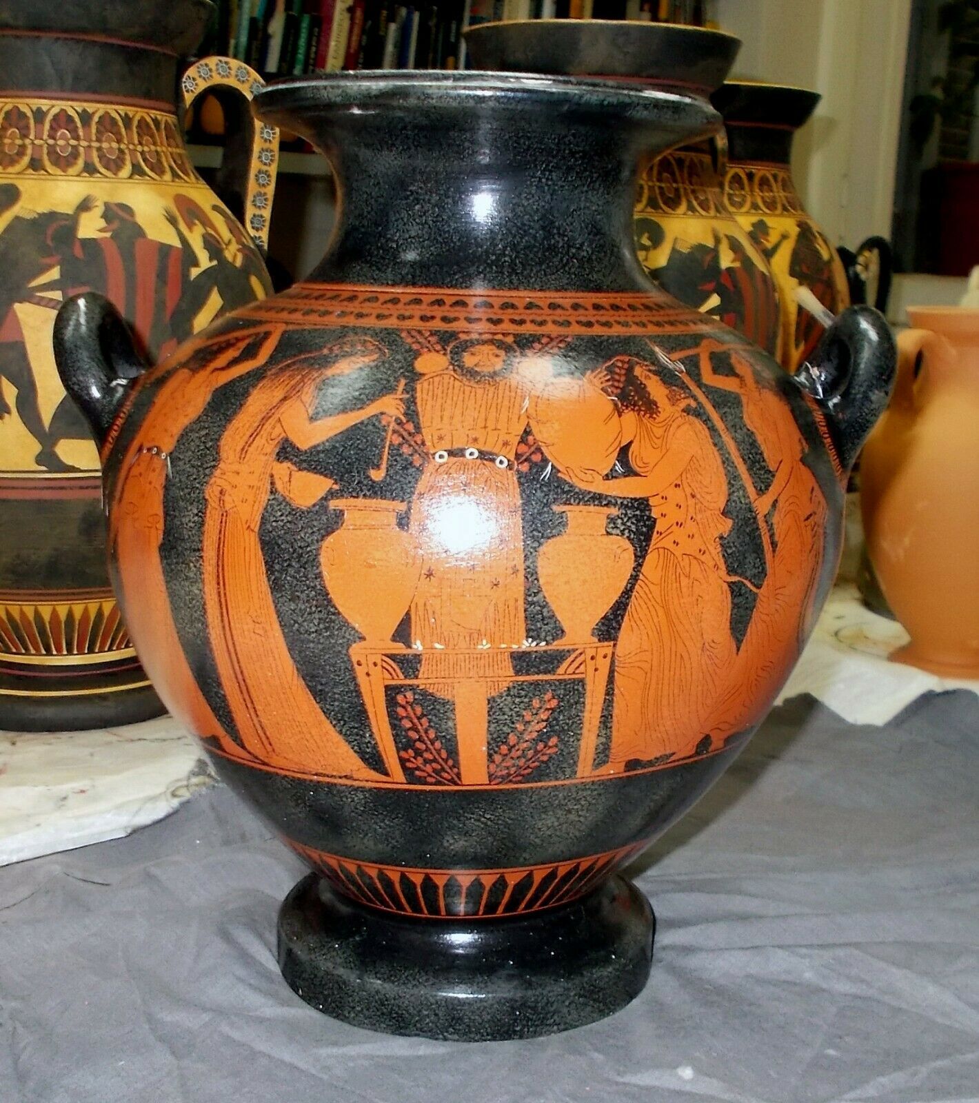 Dionysus with Maenads ancient Greek Stamnos Vase Museum Replica ...