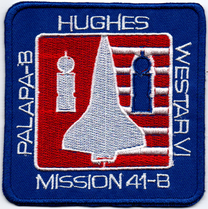 STS-41B Hughes Challenger (4) 10th Space Shuttle Mission Badge ...