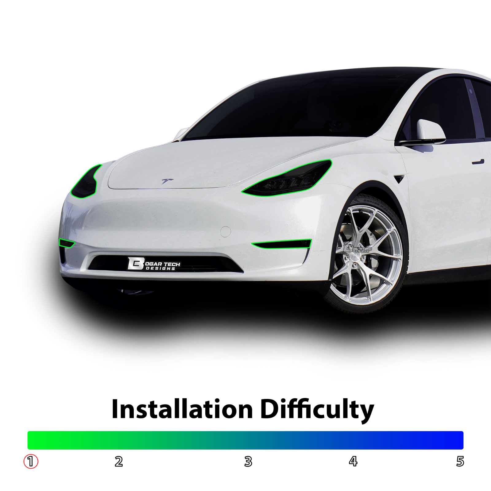 Fits Tesla Model Y Headlight Fog and Tail Light Precut Dark Smoke Tint ...