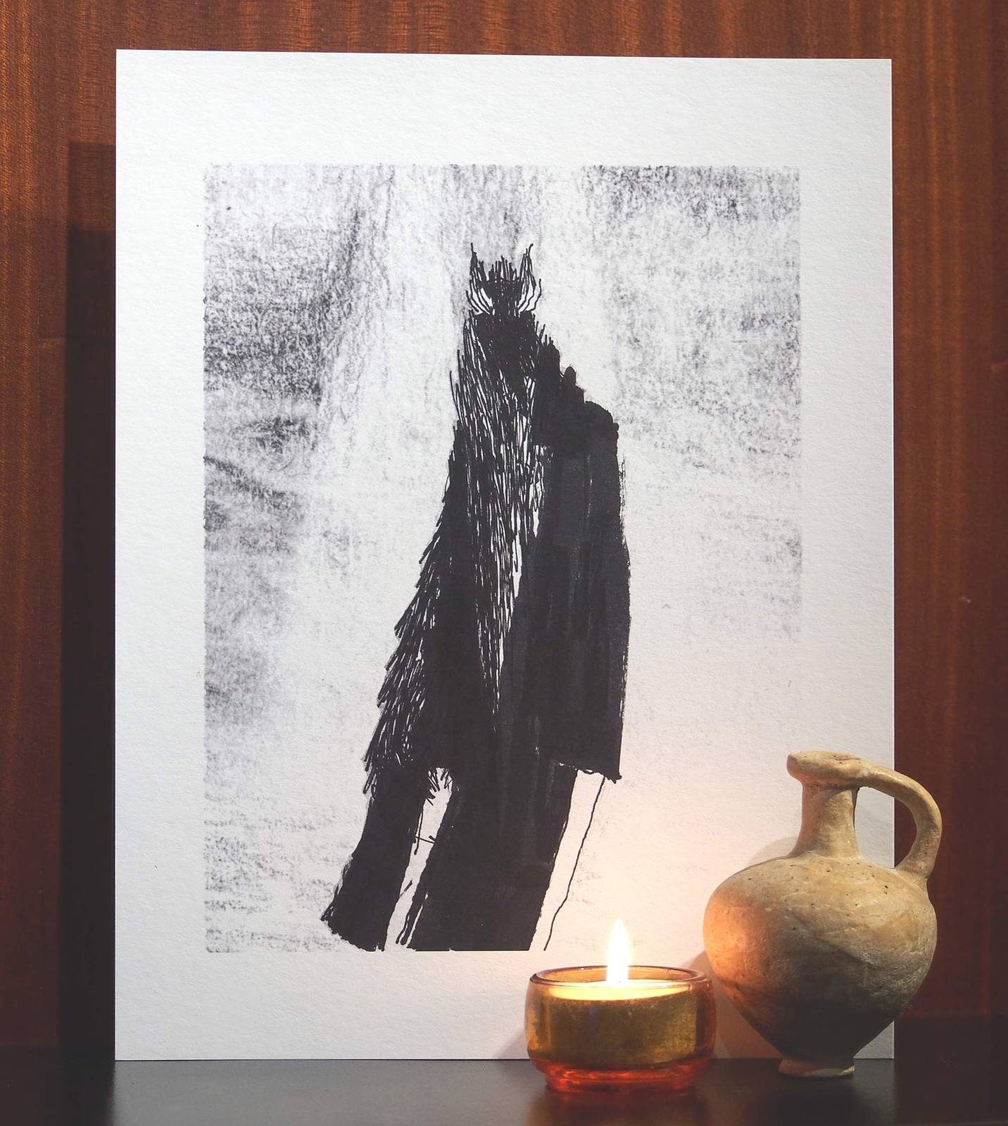 Ghost art print, 8x10. Haunting dark fantasy pen and ink folk horror ...