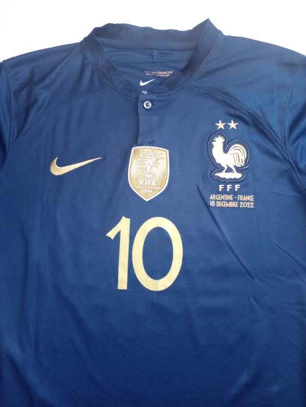 Kylian Mbappe France 2022 World Cup Qatar Final Stadium Blue Home Soccer Jersey - Soccer-World Cup