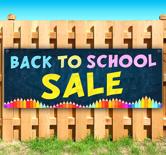 BACK TO SCHOOL Advertising Vinyl Banner Sign LARGE SIZES! BUSINESS ...
